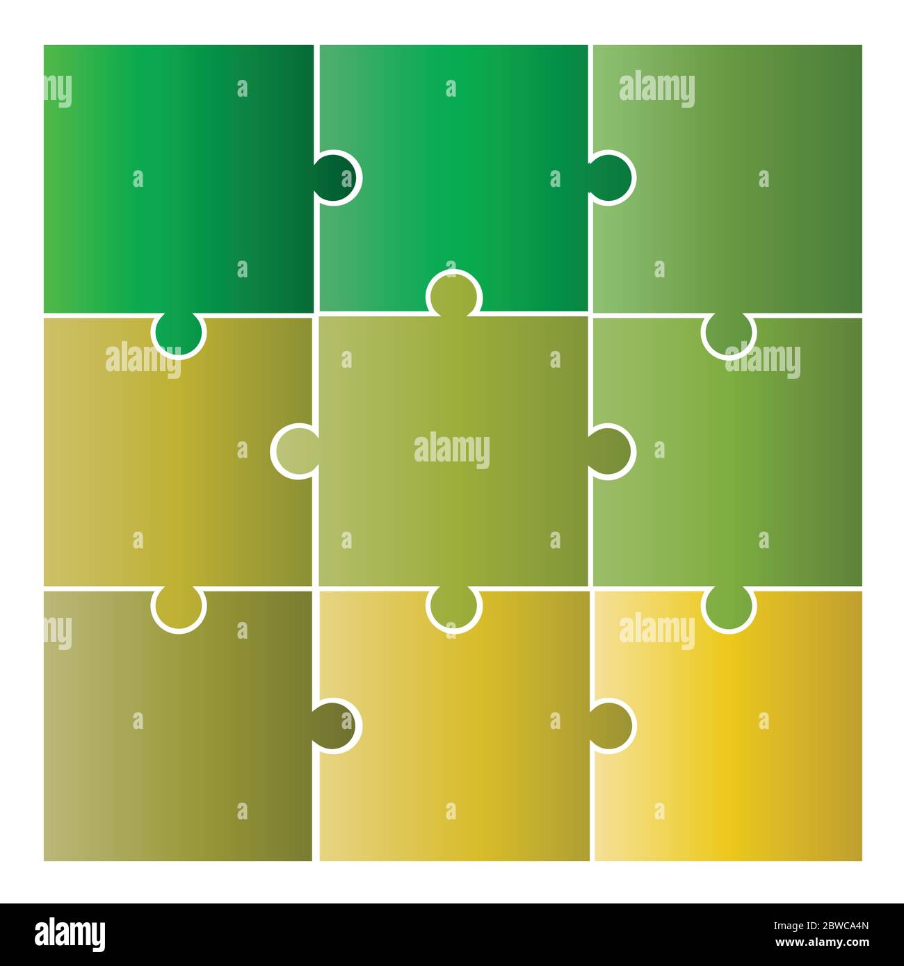 green and yellow puzzle pieces vector - jigsaw pictogram vector Stock ...