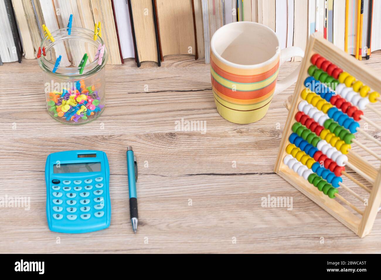 Traditional abacus for children. Electronic calculator for quick ...