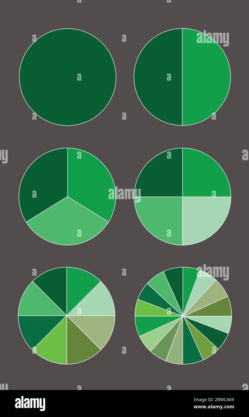 pie charts - diagrams for infographics in green colors vector Stock ...