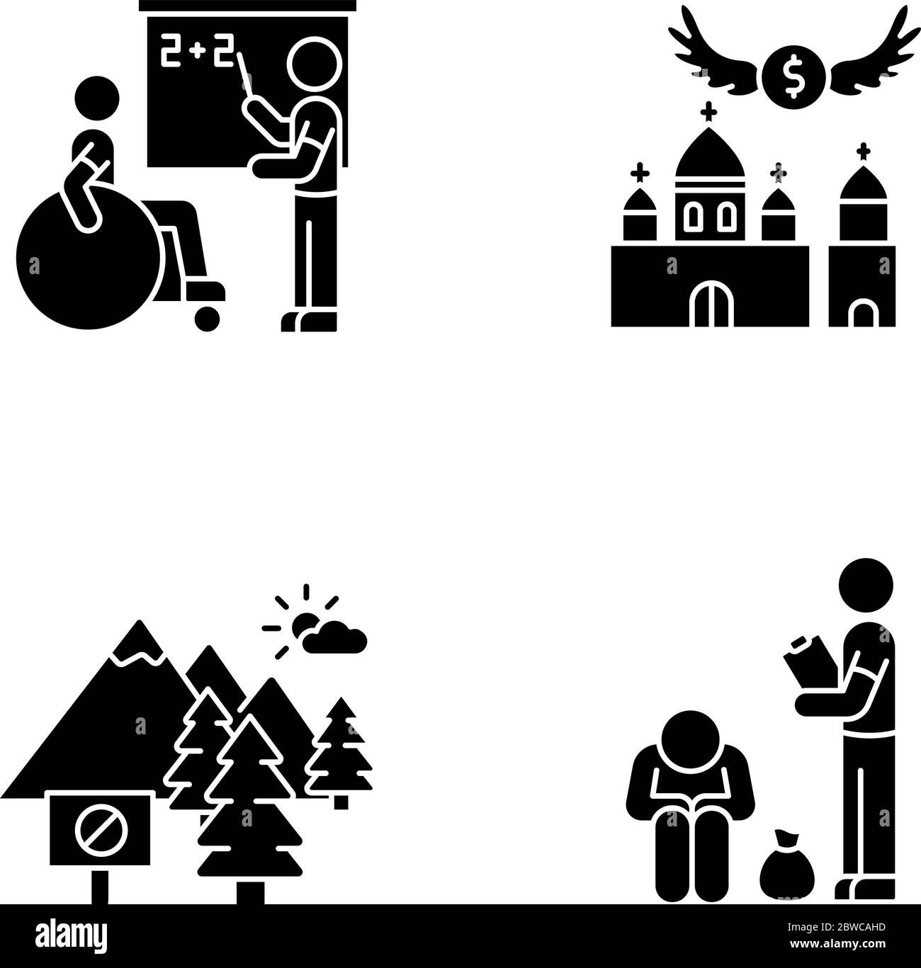 Social service black glyph icons set on white space Stock Vector Image ...