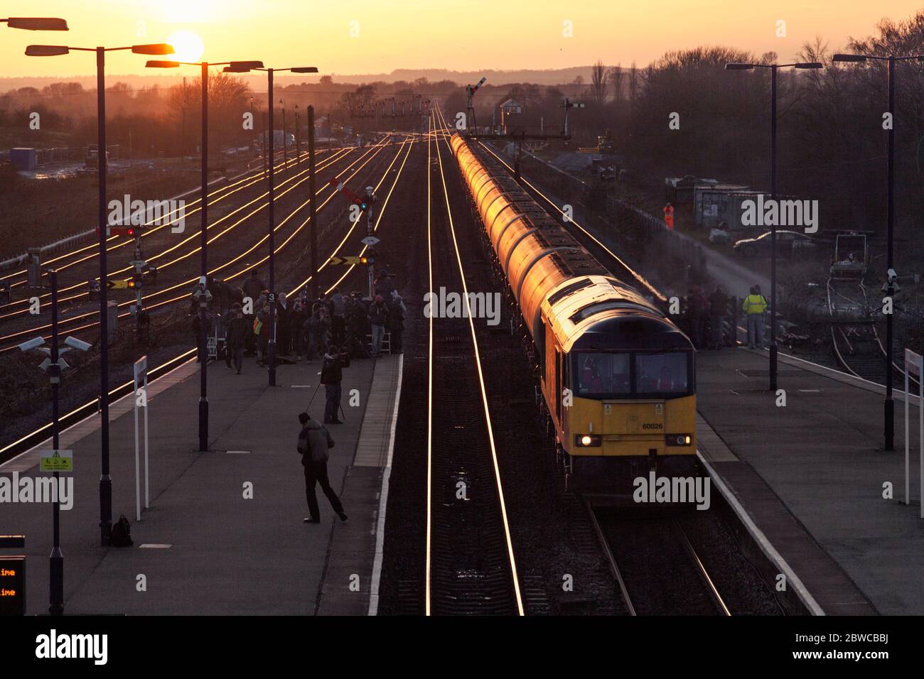 Colas Rail Freight class 60 diesel locomotive hauling a freight train ... Colas Rail Freight class 60 diesel locomotive hauling a freight train ...