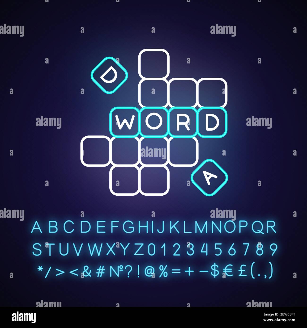 Word game neon light icon Stock Vector Image & Art - Alamy