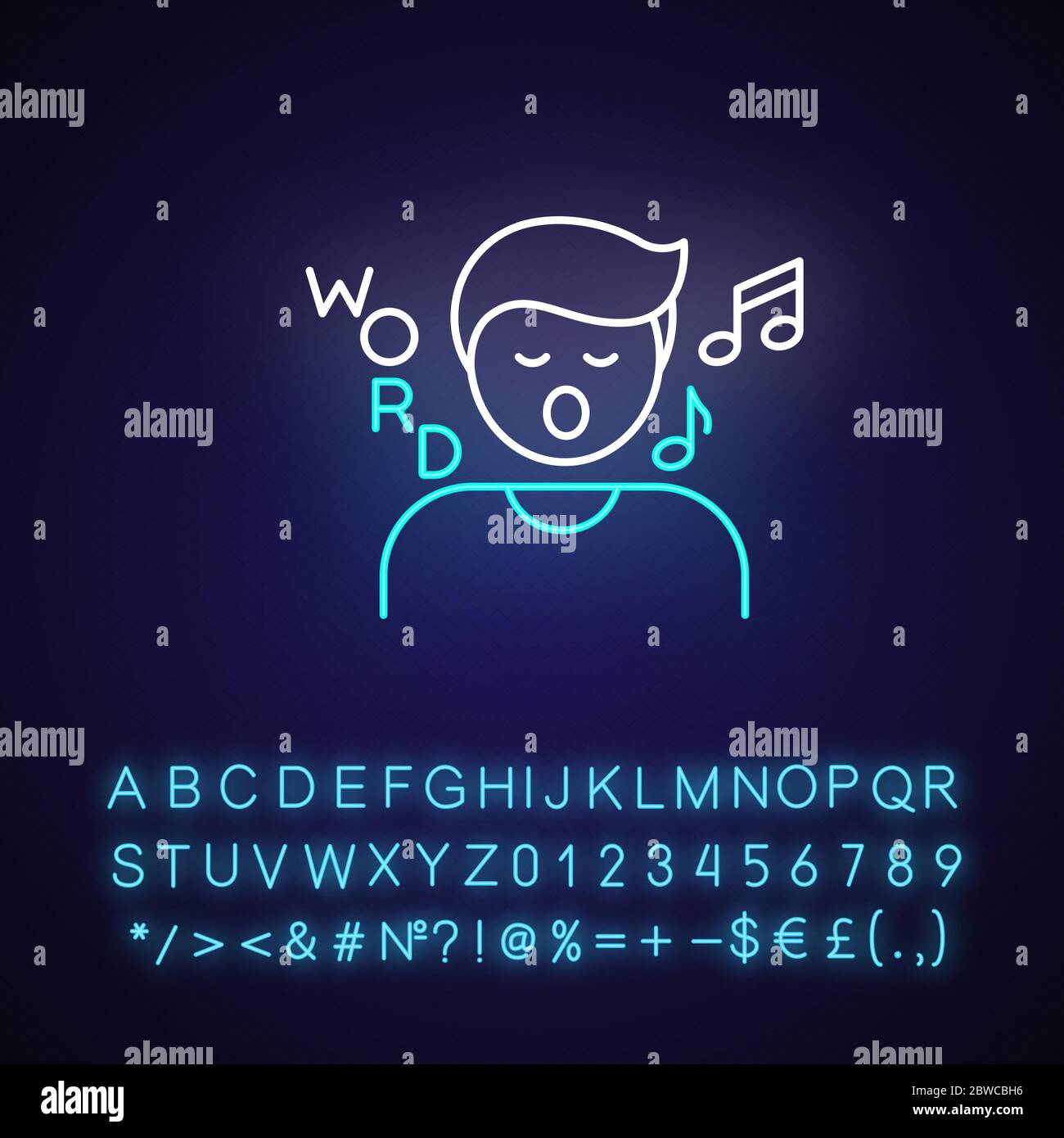 Neon music song Stock Vector Images - Alamy