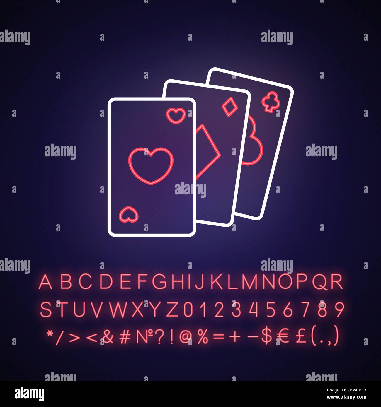 Card game neon light icon Stock Vector Image & Art - Alamy