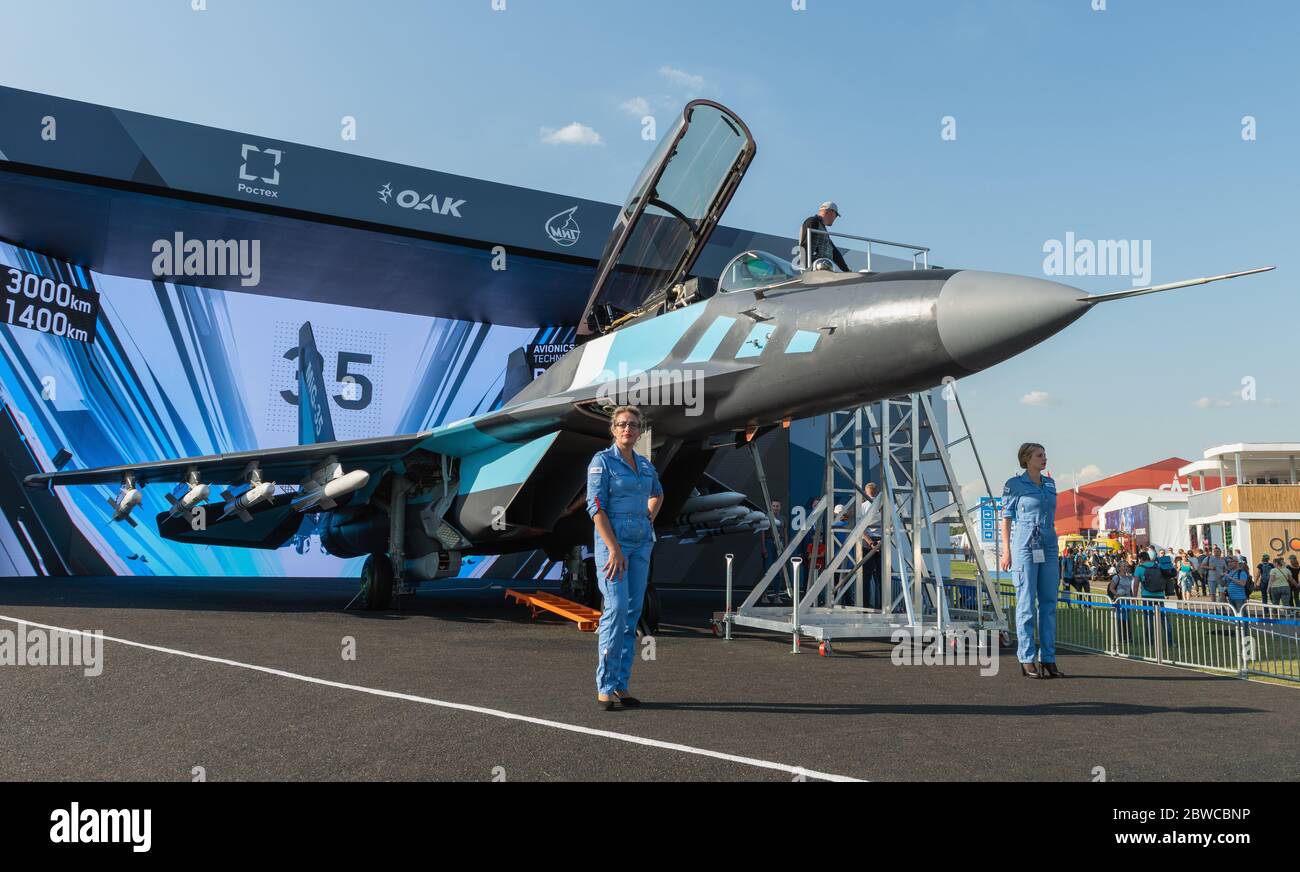 August 30, 2019. Zhukovsky, Russia.Russian multirole fighter MiG-35 ...