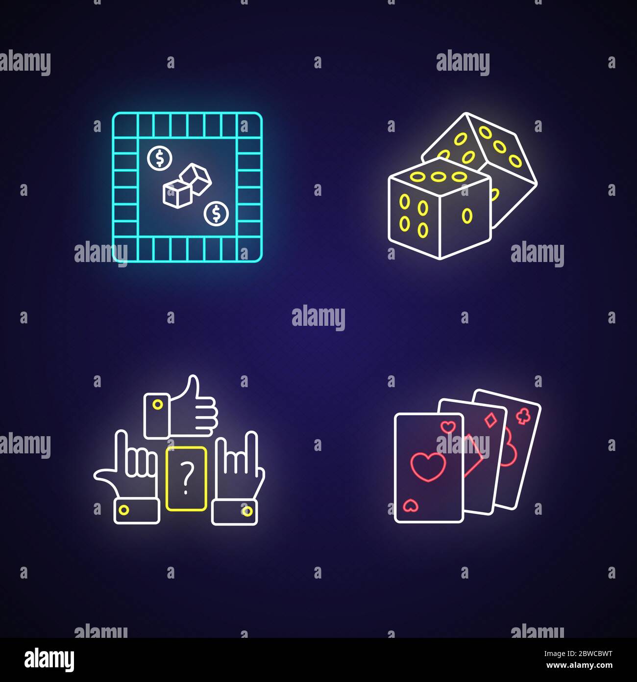 Neon icon set play Stock Vector Images - Alamy