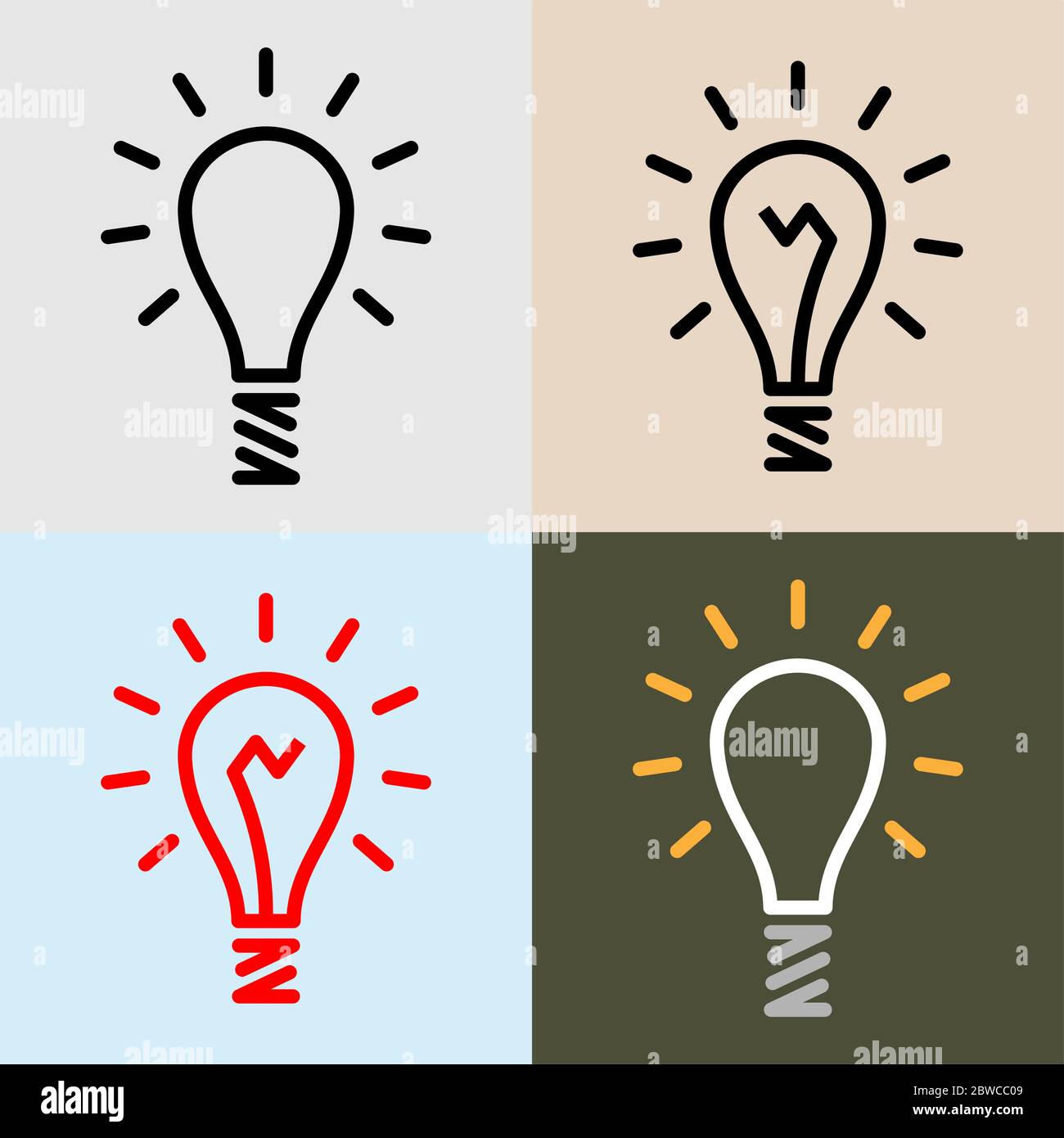 Bulb Icon Set Vector Illustration Stock Vector Image & Art - Alamy