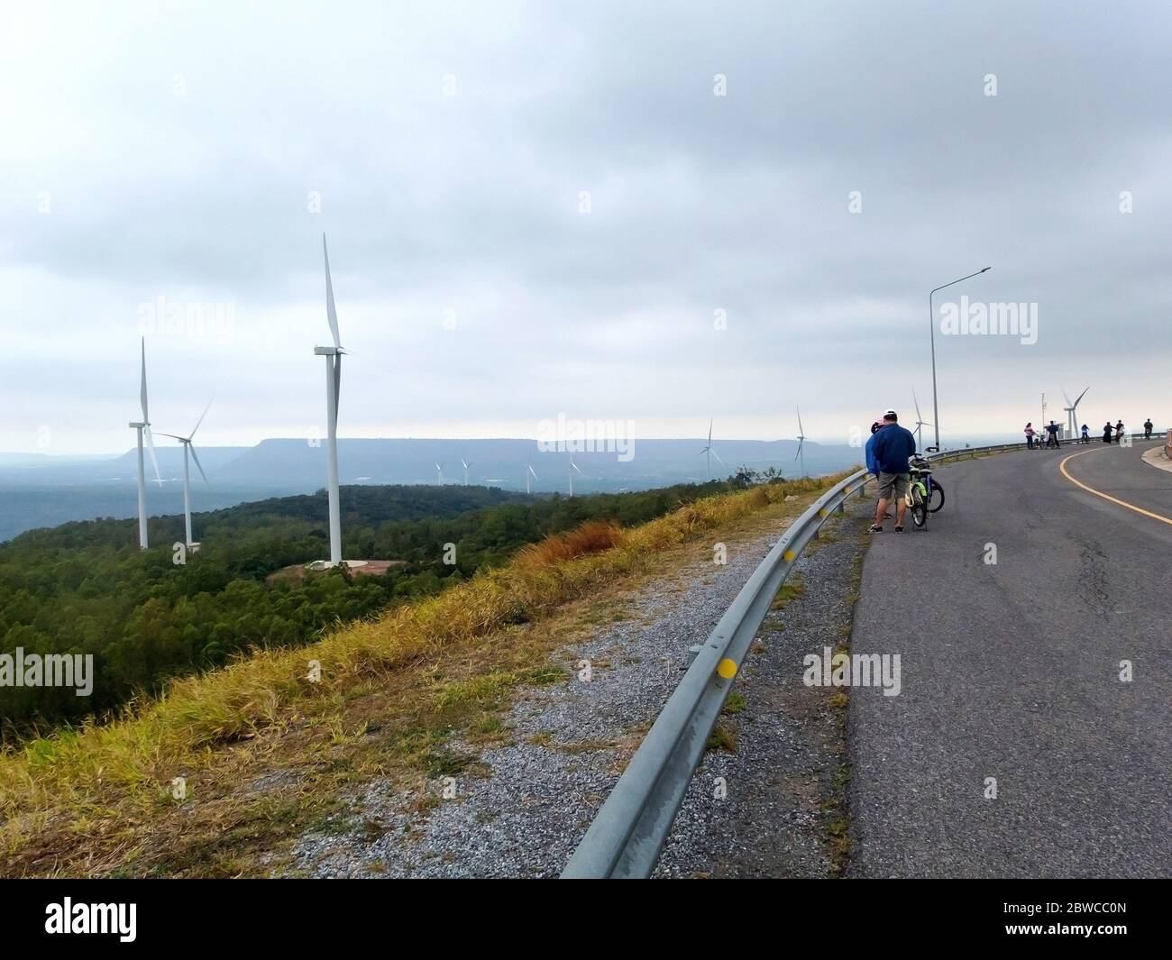Closeup wind turbines highway road hi-res stock photography and images ...