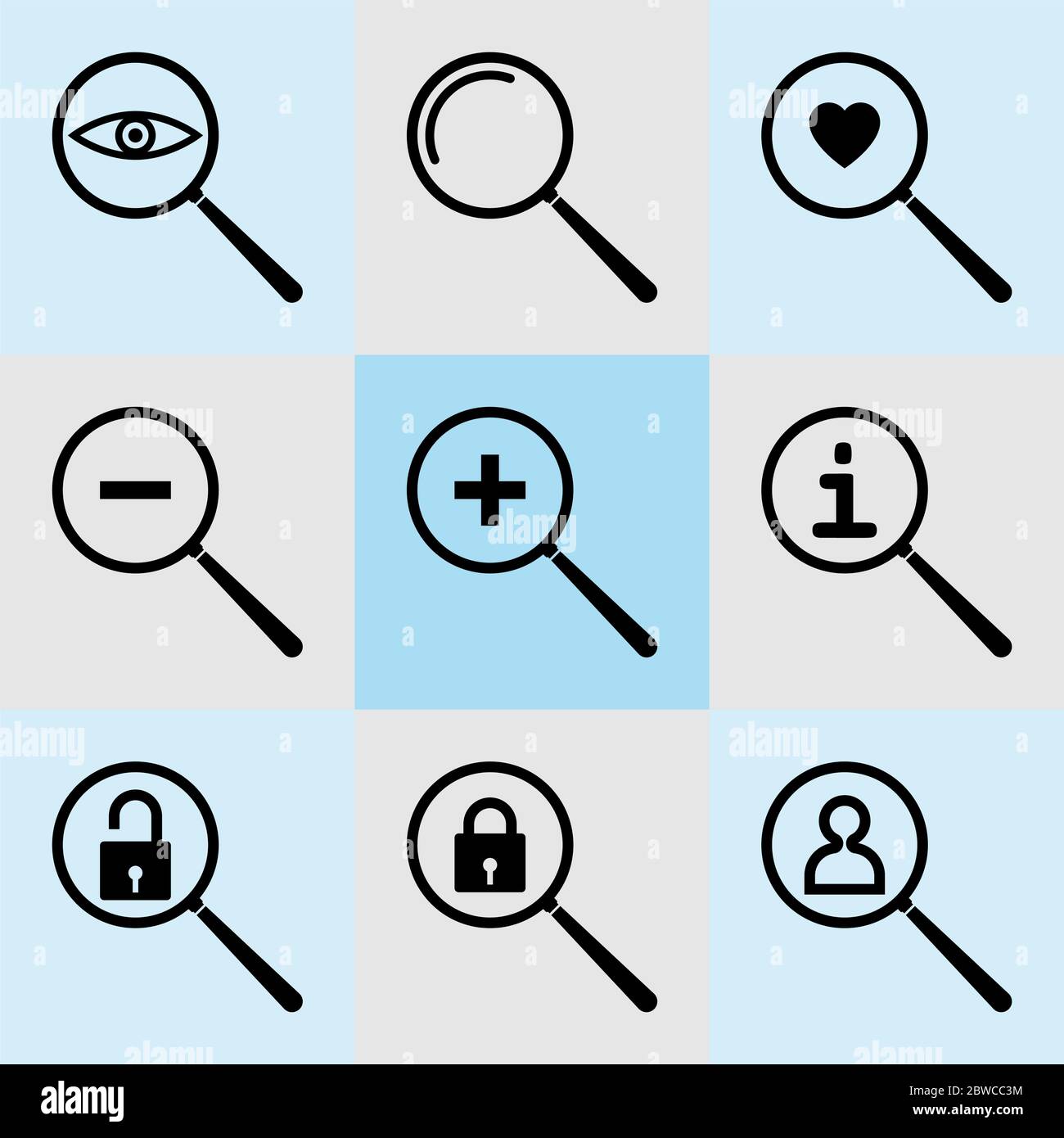 Magnifying Glass Icon Set Vector Illustration Stock Vector Image & Art ...