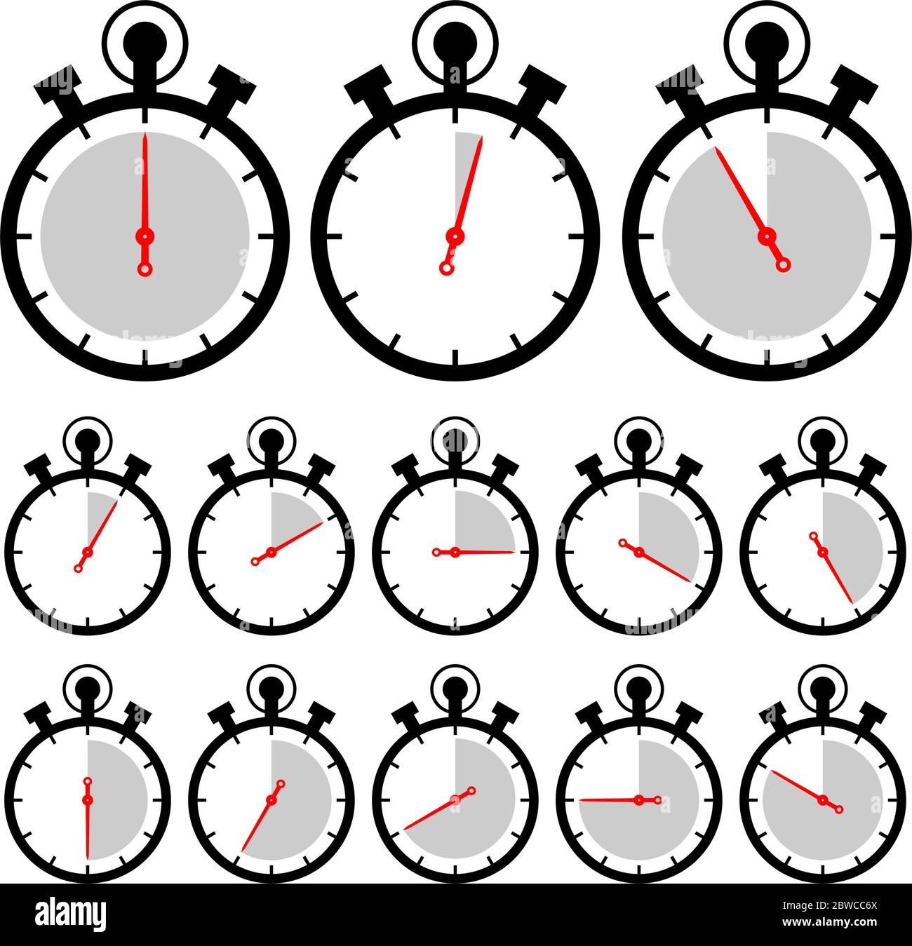 Stopwatch Icon Set Vector Illustration Stock Vector Image & Art - Alamy