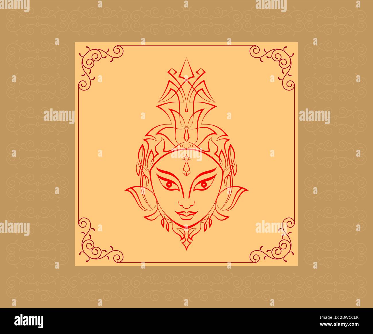 Durga Goddess of Power Vector Illustration Stock Vector Image & Art - Alamy
