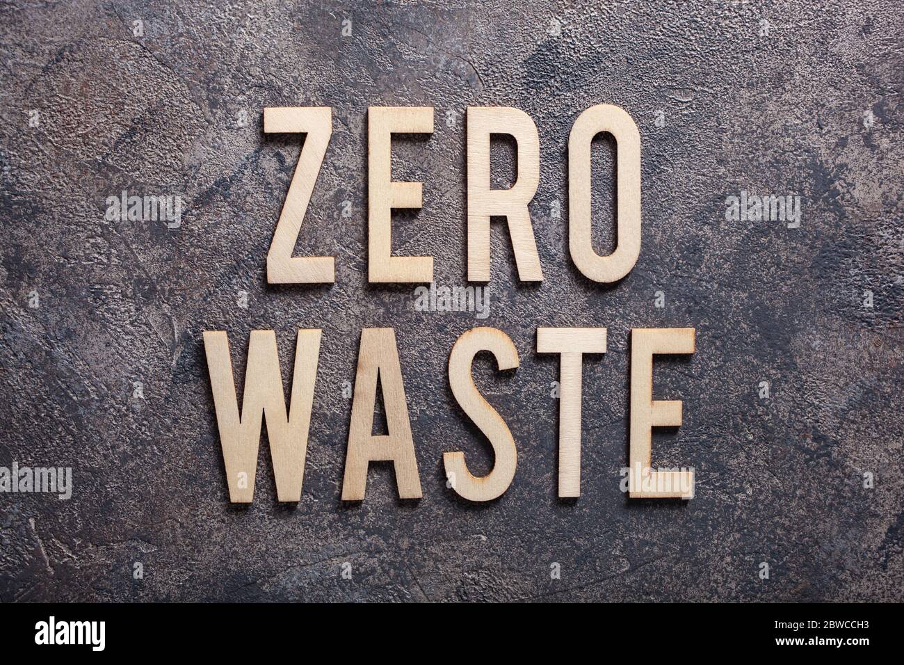 zero waste word text wooden letters on concrete background Stock Photo ...