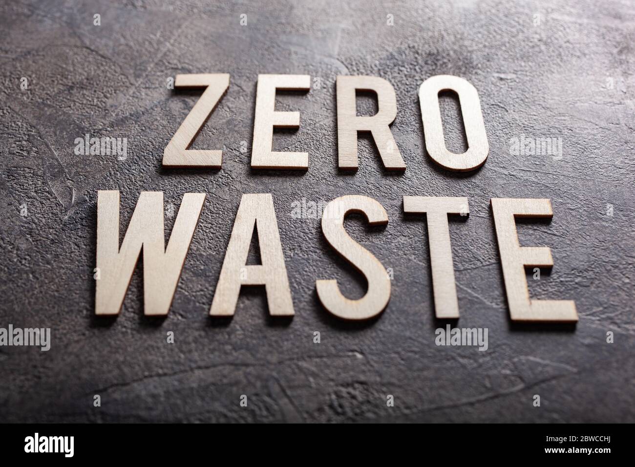 zero waste word text wooden letters on concrete background Stock Photo ...