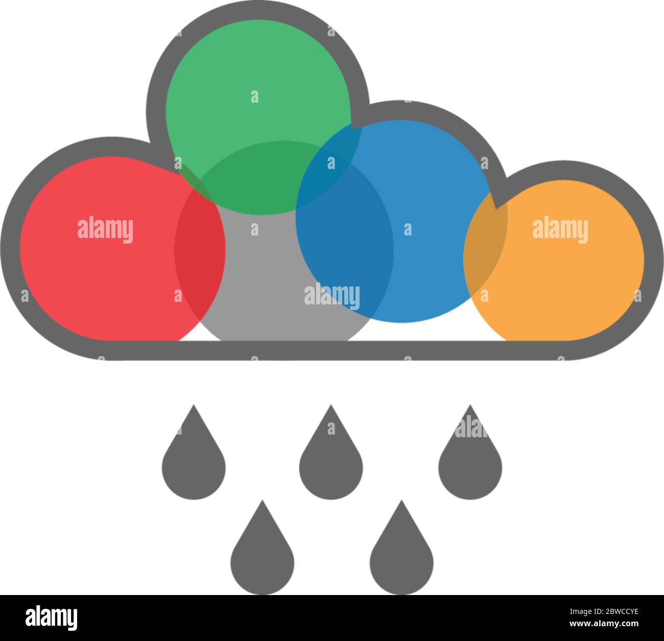 Rainy cloud logo icon concept illustration Stock Vector Image & Art - Alamy