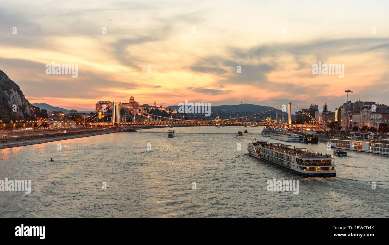 Boat in river at dusk hi-res stock photography and images - Alamy