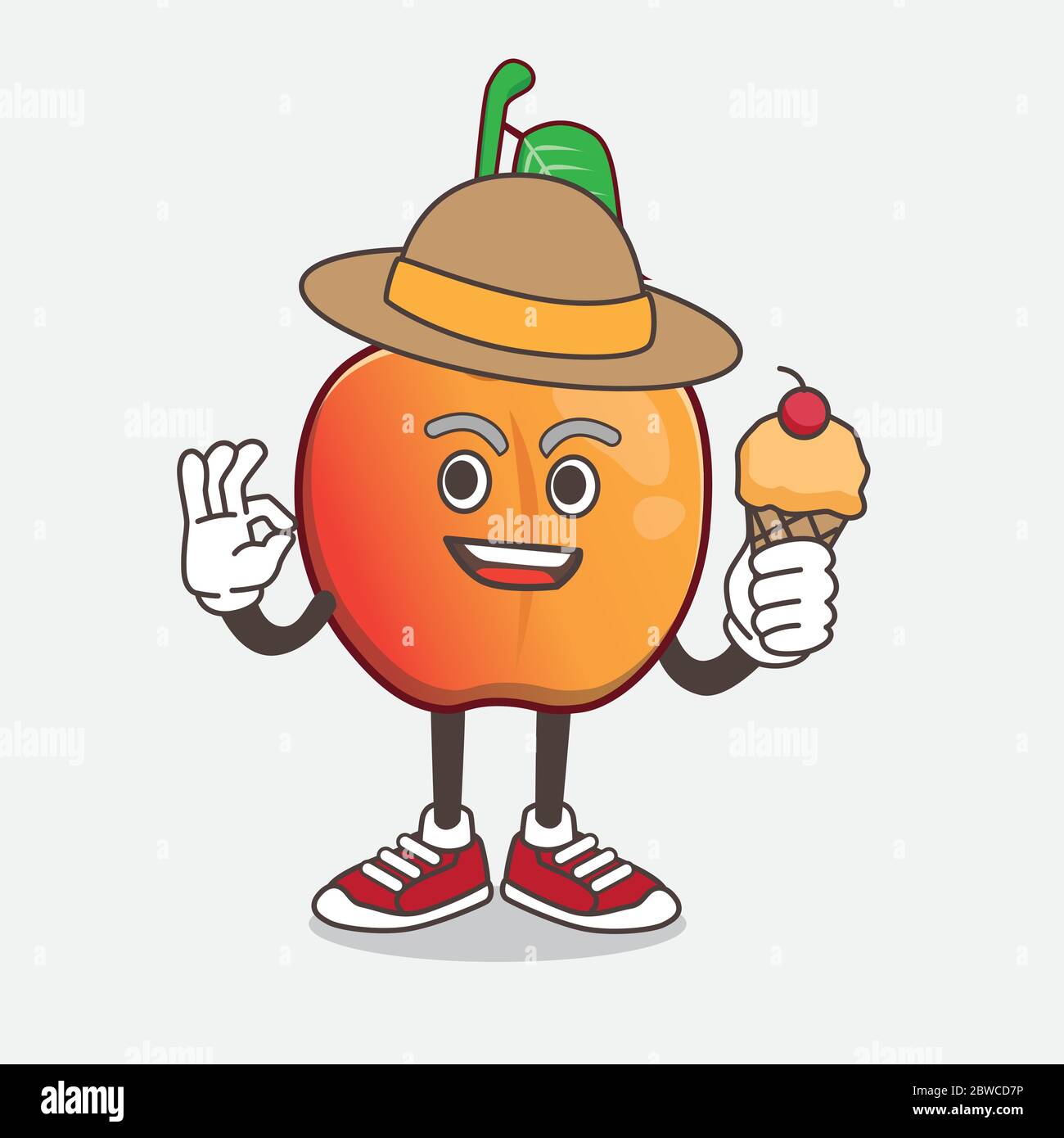 An illustration of Royal Ann Cherry cartoon mascot character holding ...