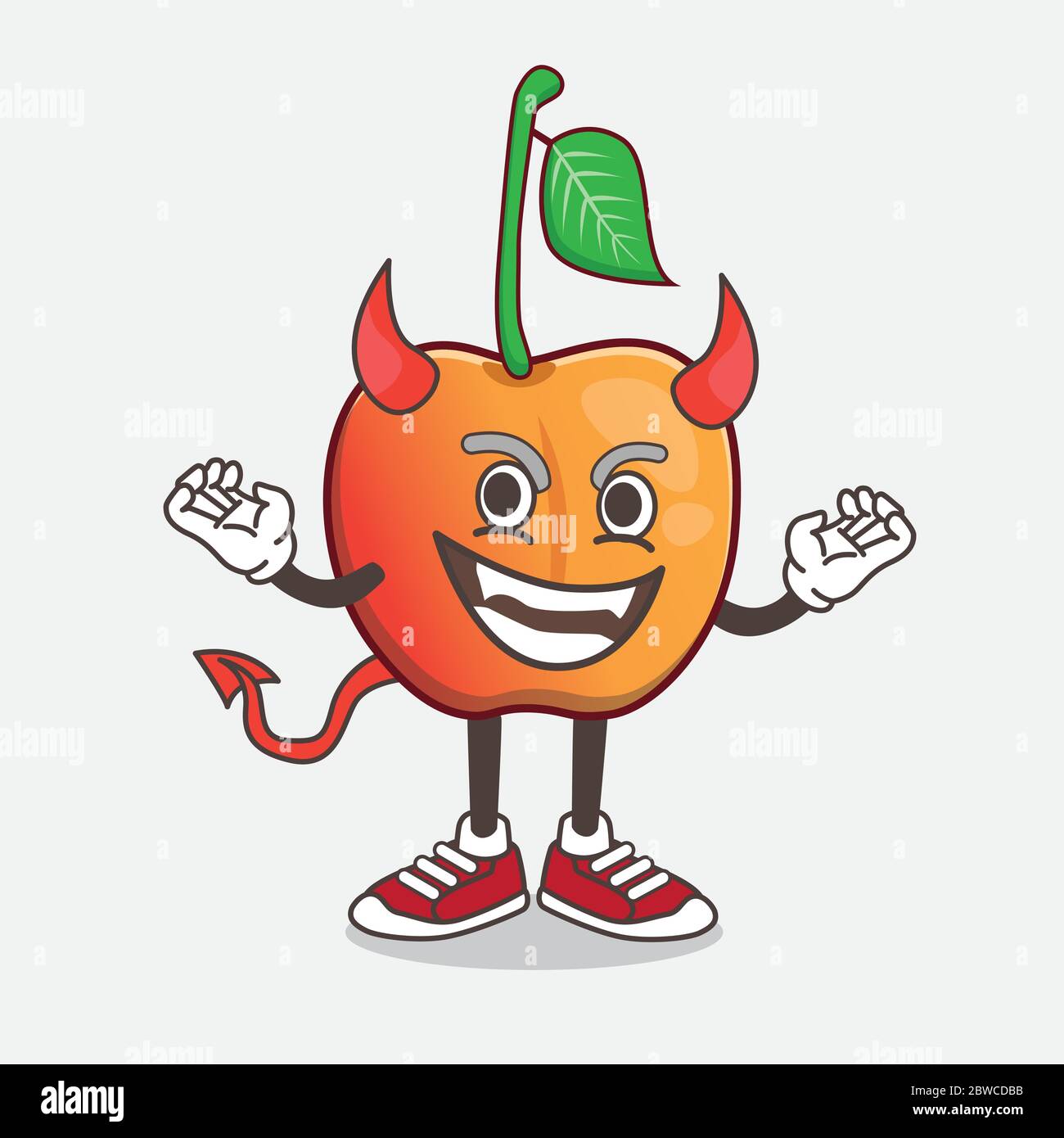 An illustration of Royal Ann Cherry cartoon mascot character as red ...