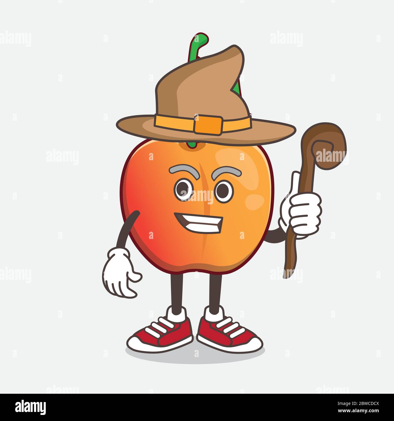 An illustration of Royal Ann Cherry cartoon mascot character as a witch ...