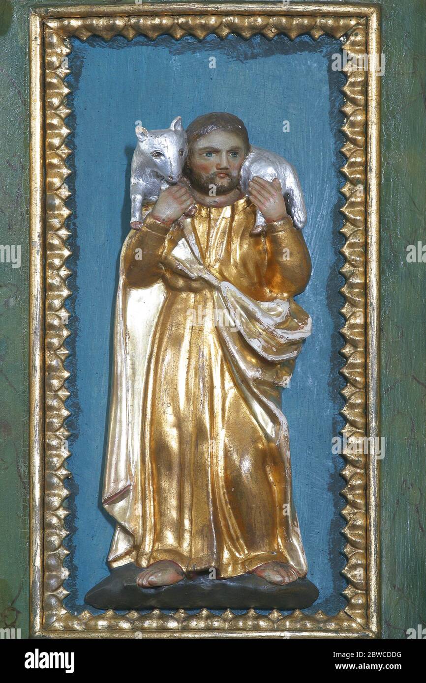 Jesus the Good Shepherd, pulpit at St. Peter's Parish Church in Saint ...