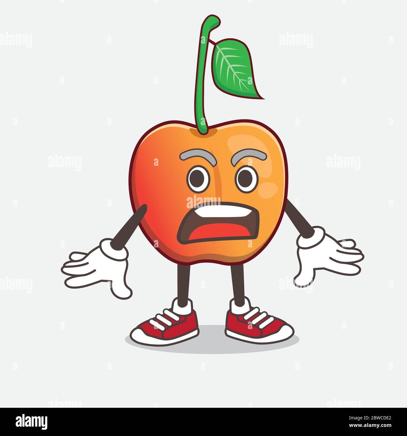 An illustration of Royal Ann Cherry cartoon mascot character with a ...