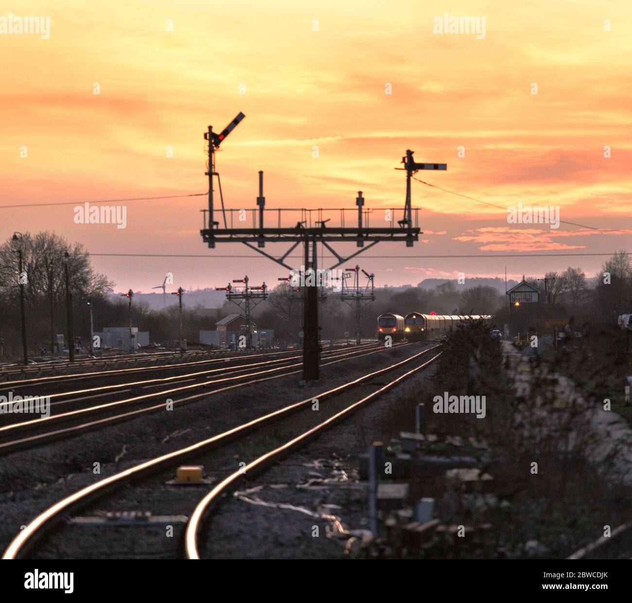 DB cargo freight train and First Transpennine Express train passing ...