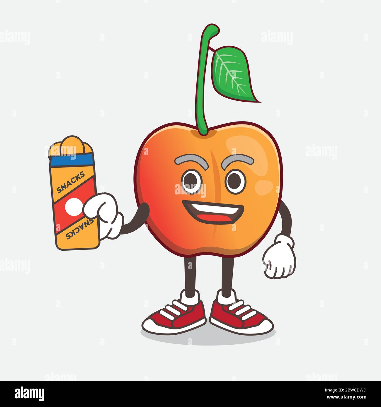 An illustration of Royal Ann Cherry cartoon mascot character giving ...