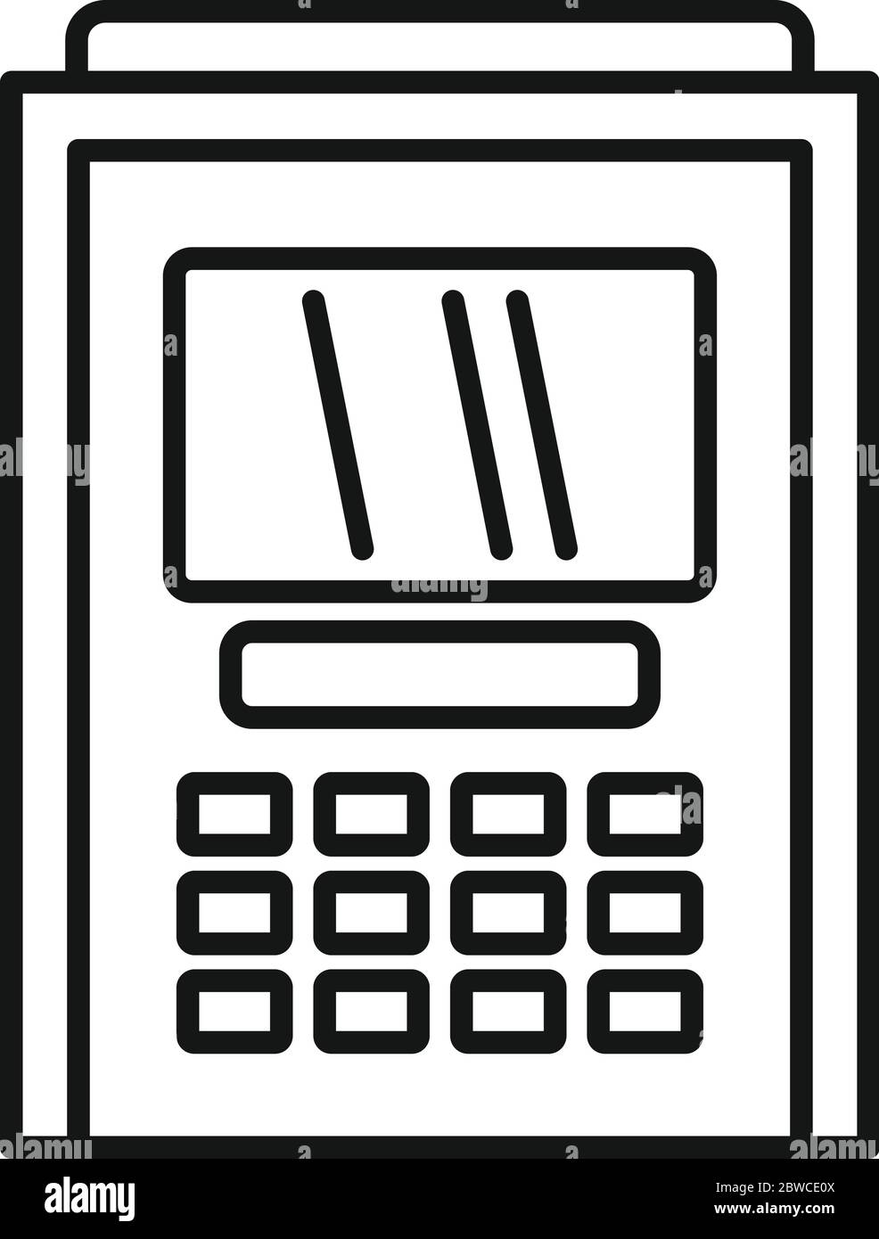 Atm cash debit icon. Outline atm cash debit vector icon for web design isolated on white ...
