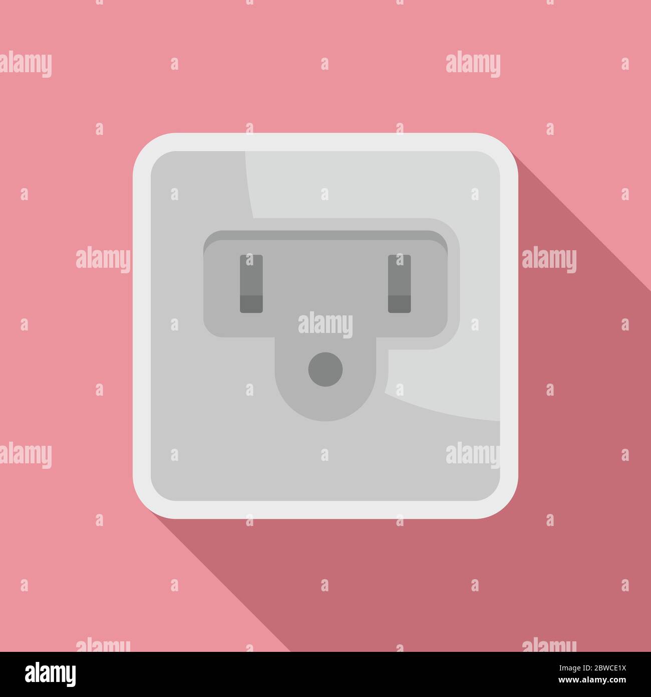 Type B power socket icon. Flat illustration of type B power socket ...