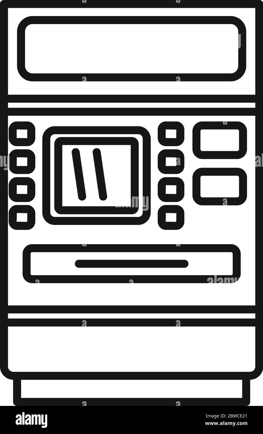 Cash atm receipt icon. Outline cash atm receipt vector icon for web ...