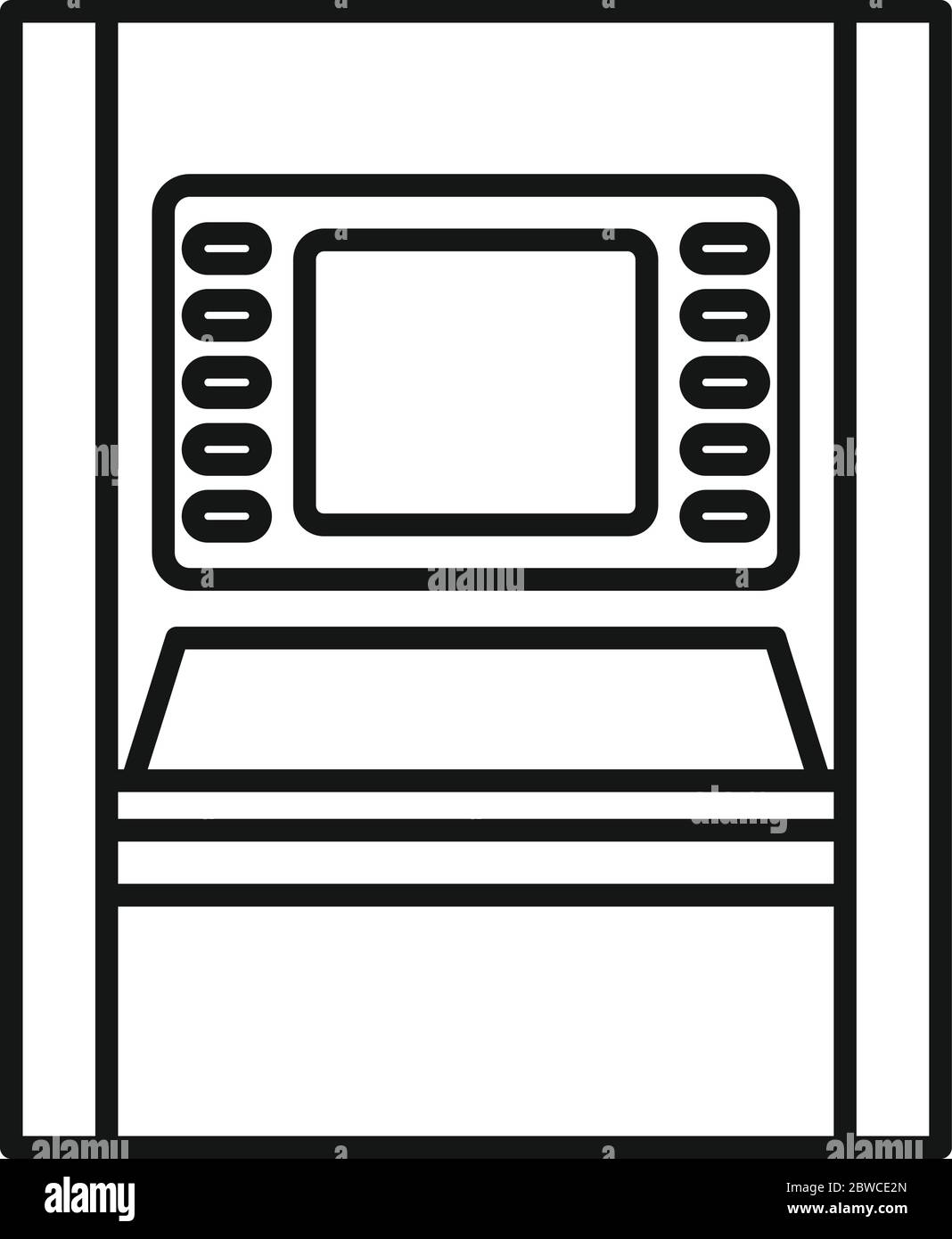 Atm modern chip icon. Outline atm modern chip vector icon for web ...