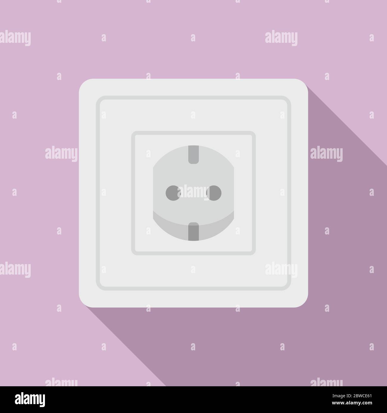 Type F power socket icon. Flat illustration of type F power socket ...