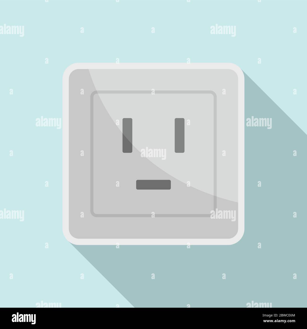 Electric power socket icon. Flat illustration of electric power socket ...