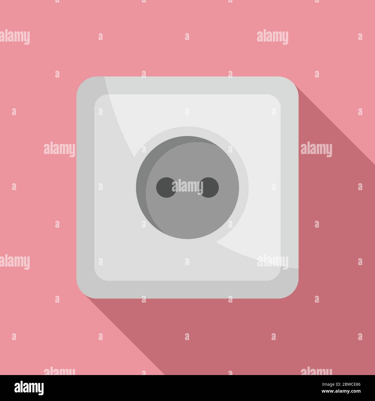 Classic power socket icon. Flat illustration of classic power socket ...