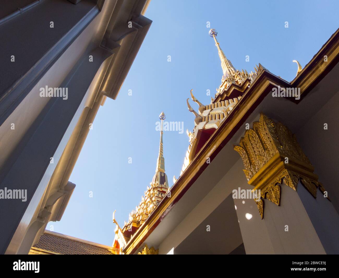 Loha Prasat Wat Ratchanatda temple in ฺBangkok Thailand Stock Photo - Alamy