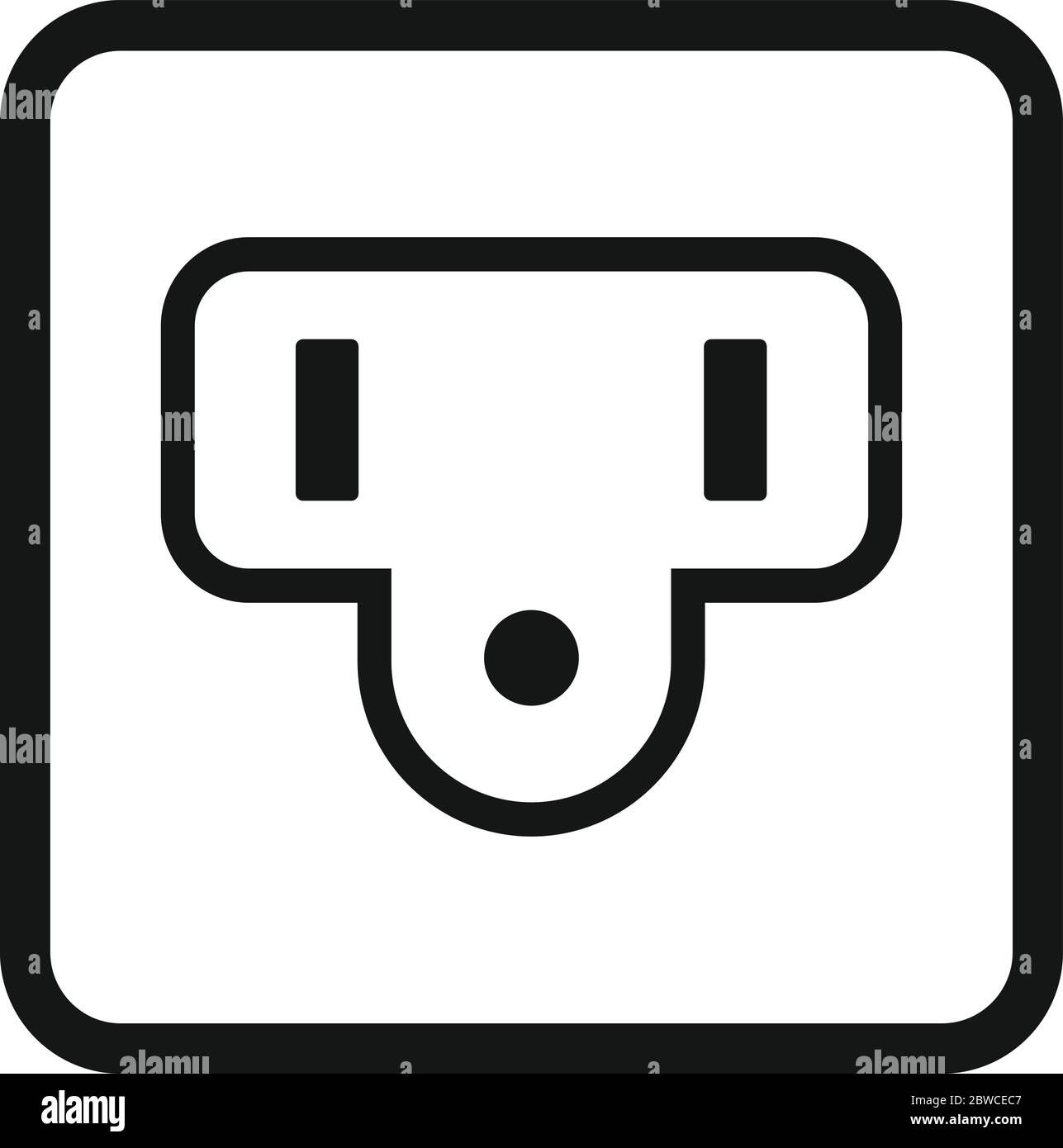 Type b power socket icon. Simple illustration of type b power socket ...