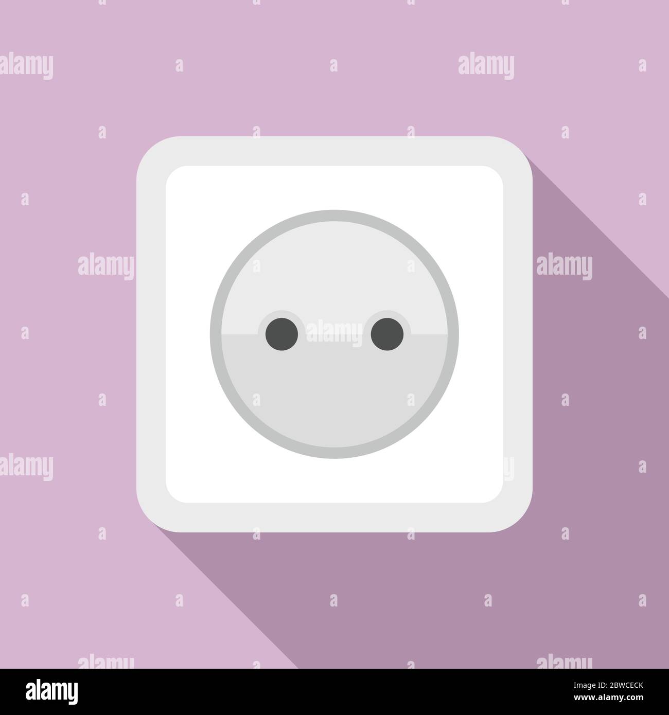 Cable power socket icon. Flat illustration of cable power socket vector ...