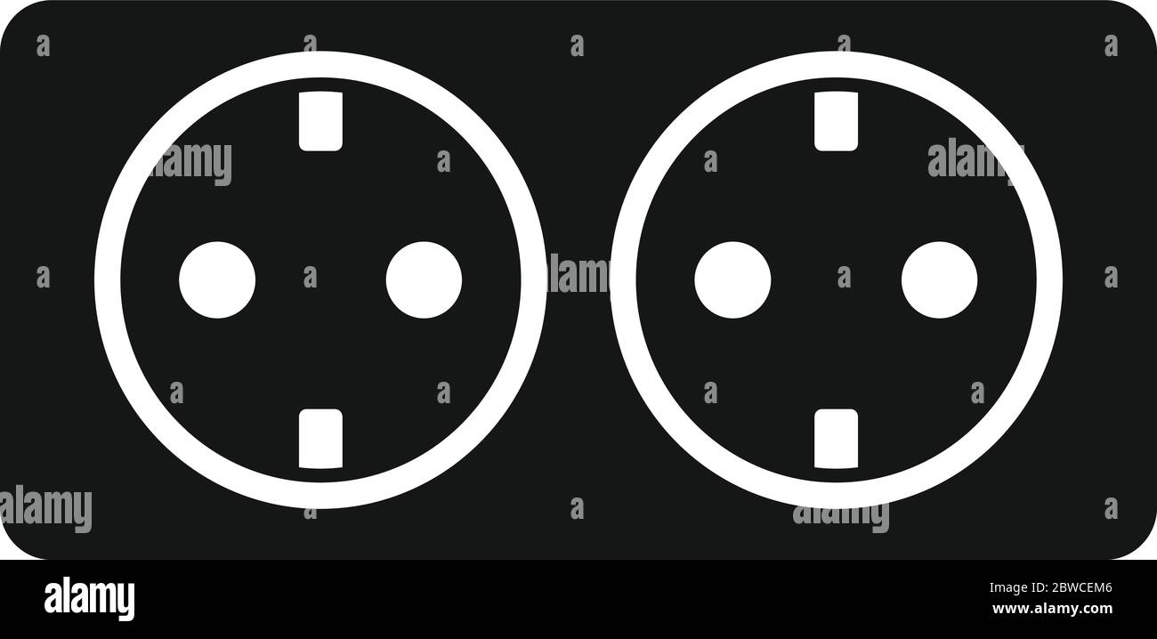Double wall power socket icon. Simple illustration of double wall power ...