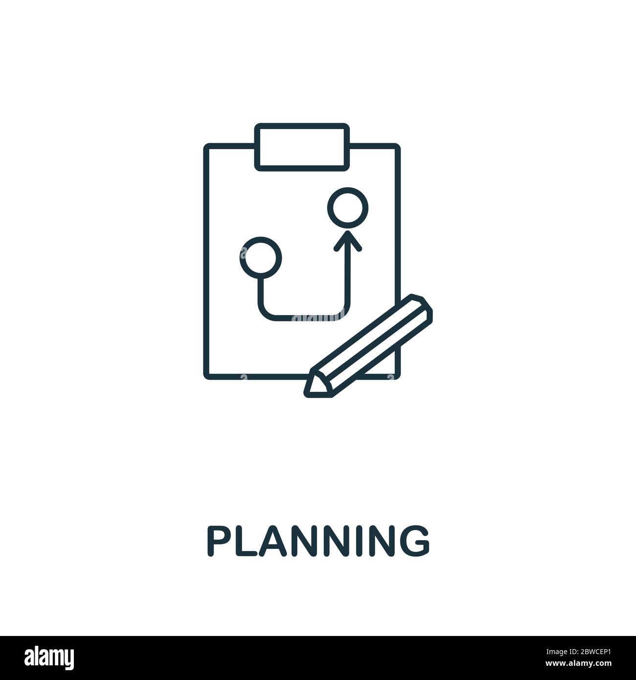Planing icon. Simple line element Planing symbol for templates, web ...