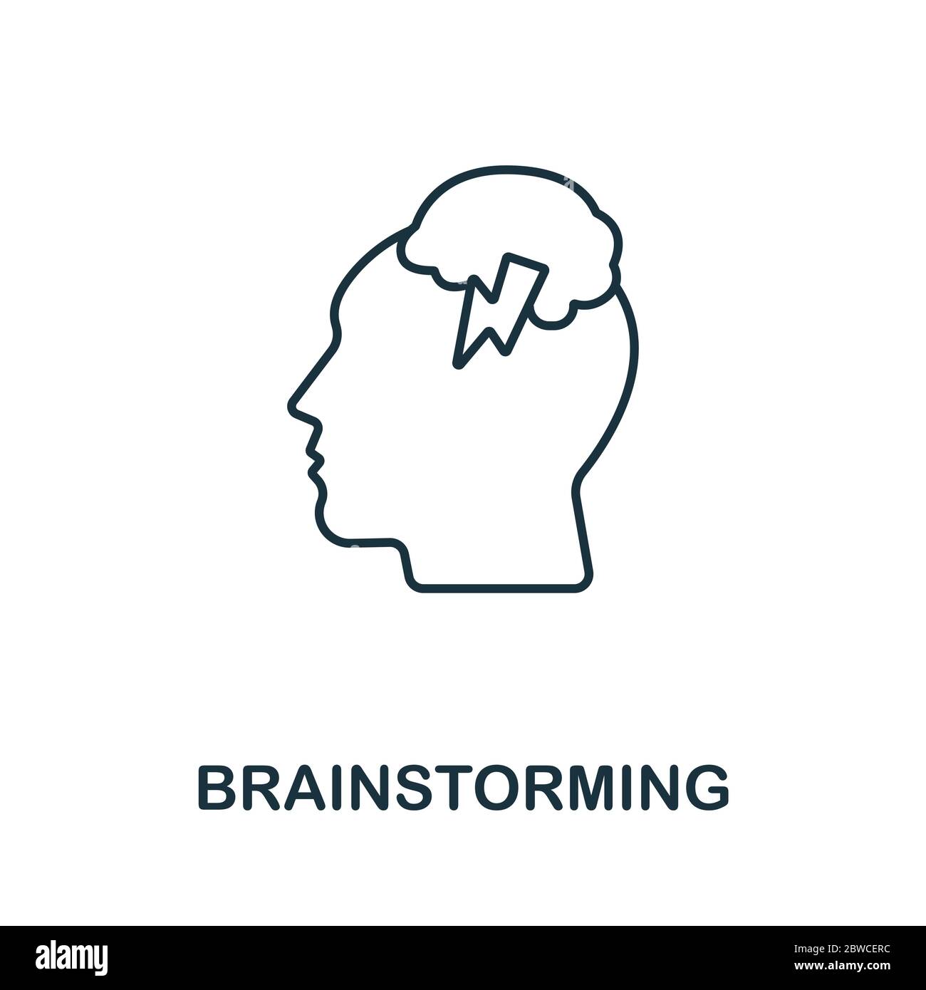 Brainstorming icon from planing collection. Simple line Brainstorming ...