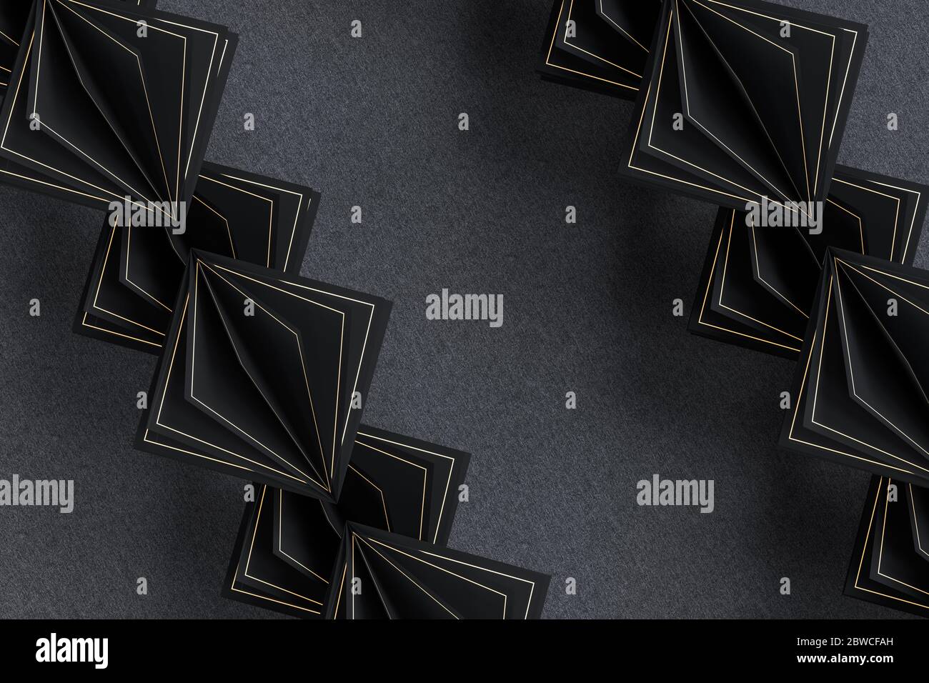 Geometrical background with cubic paper squares, 3d rendering. Computer ...