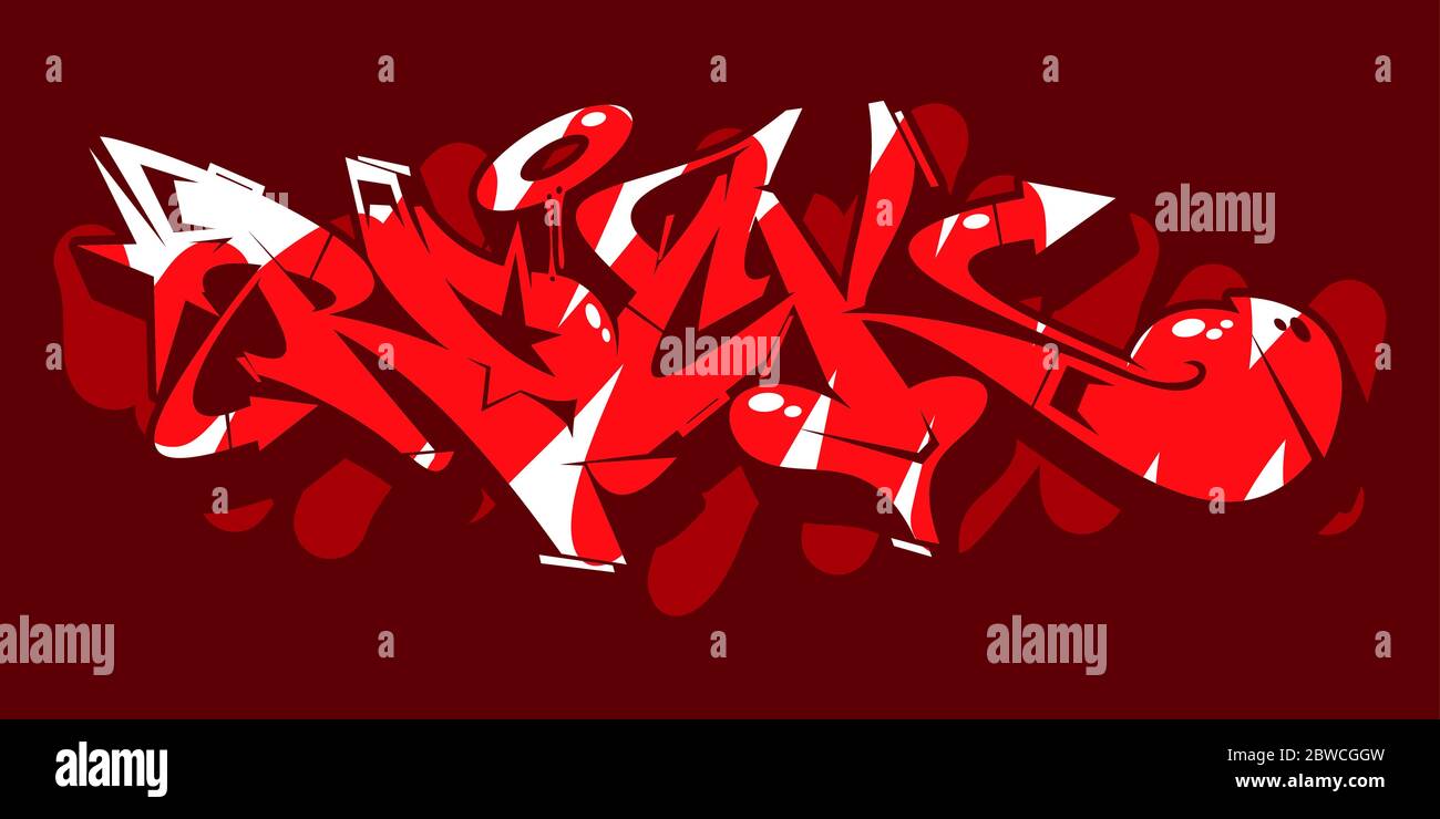 Abstract Word Rock Graffiti Style Font Lettering Vector Illustration ...