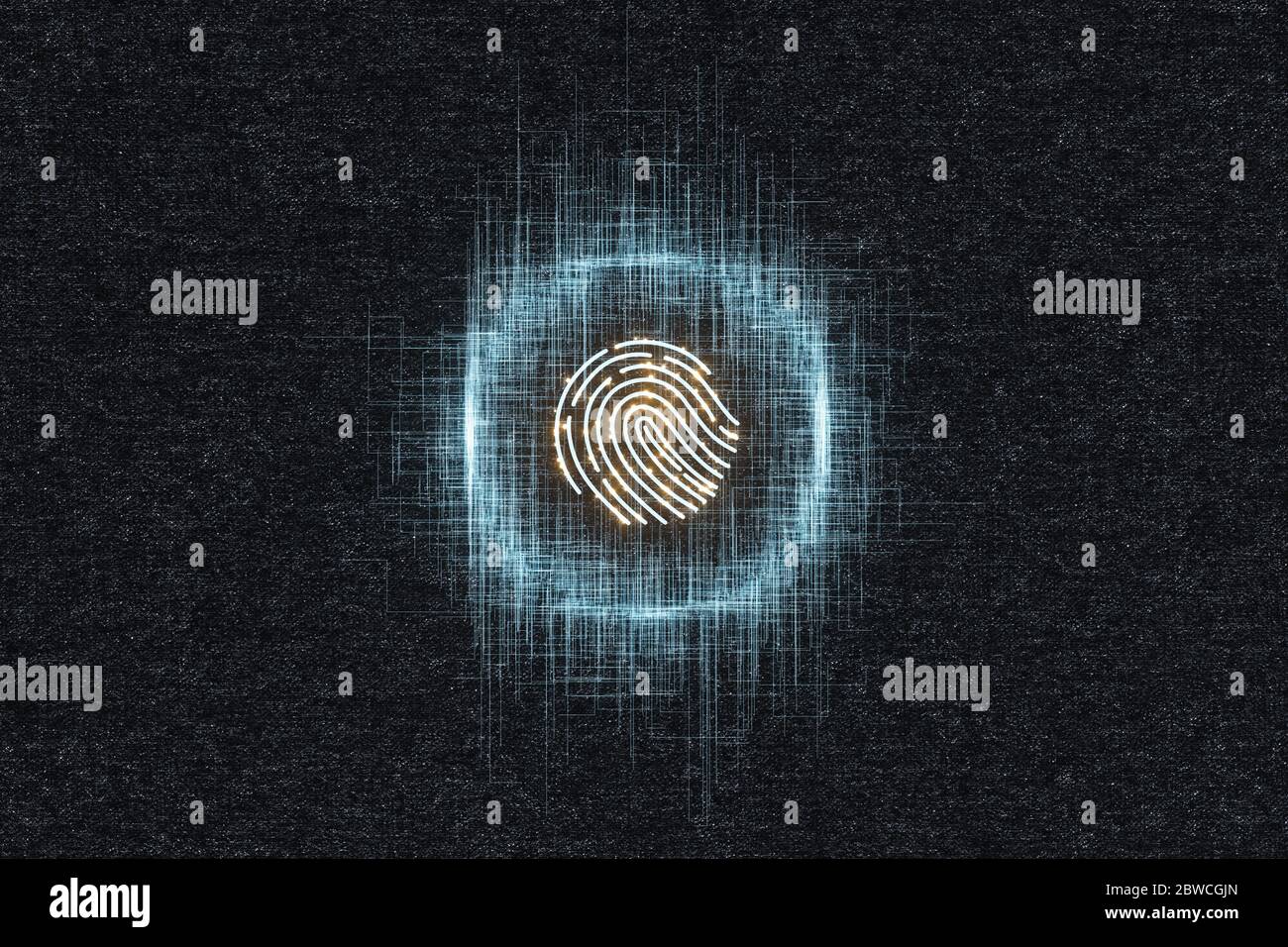 Fingerprint identification concept, technological background, 3d ...
