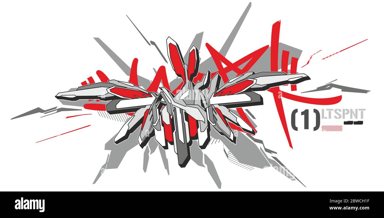 Abstract Word Slam Graffiti Style Font Lettering Vector Illustration ...