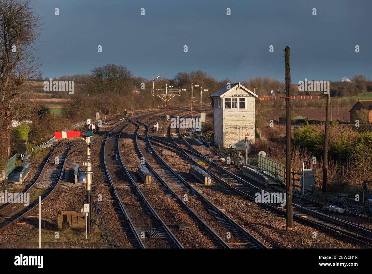 Barnetby east railway signal box with mechanical signals on its last ...