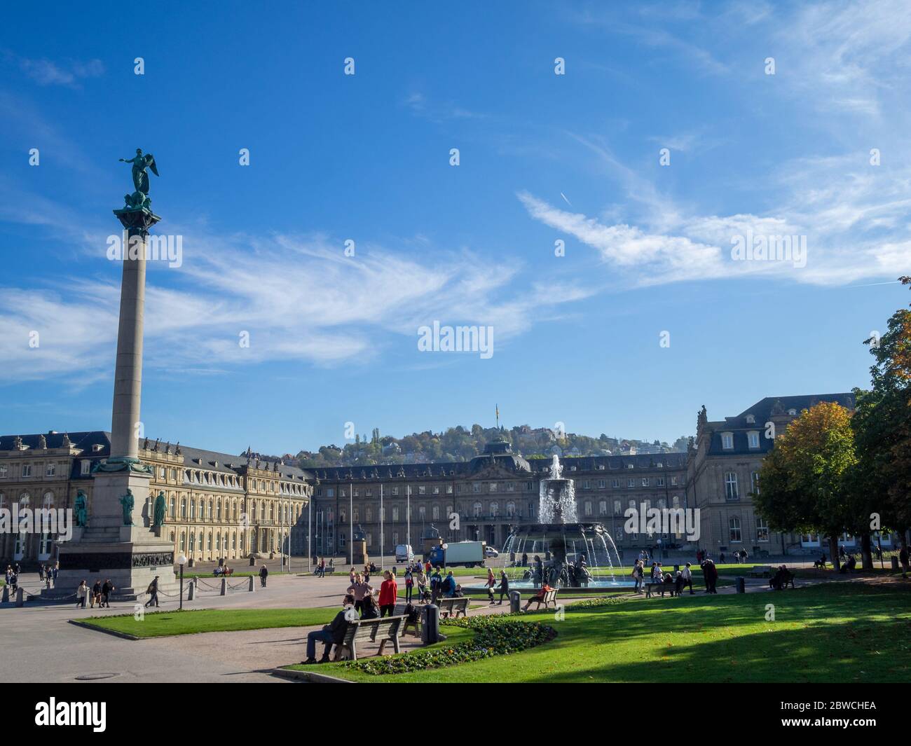 Schlossplatz and Jubilee Column, Stuttgart Stock Photo - Alamy