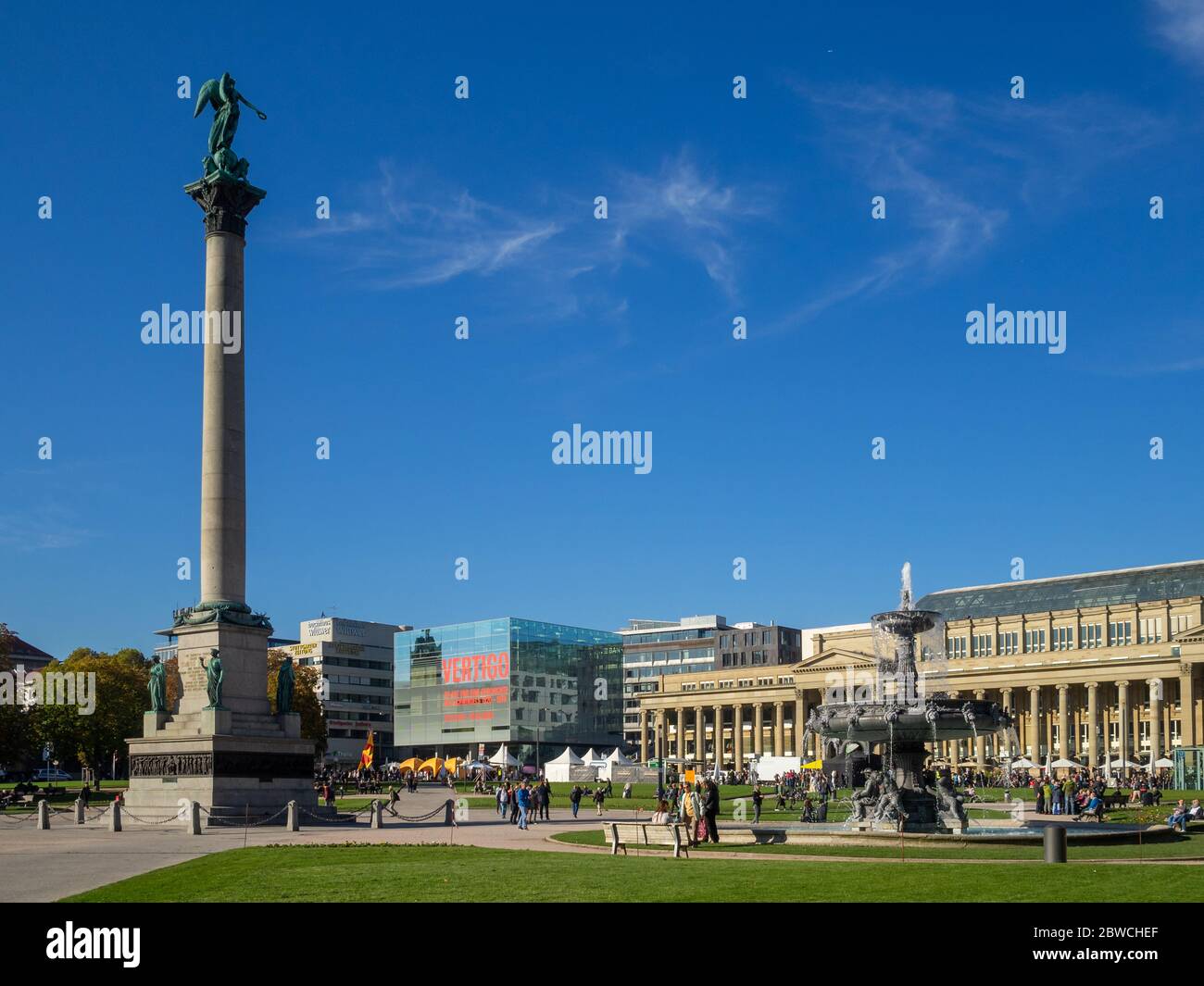 Schlossplatz and Jubilee Column, Stuttgart Stock Photo - Alamy