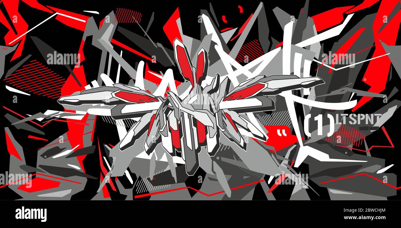 Abstract Word Slam Graffiti Style Font Lettering Vector Illustration ...