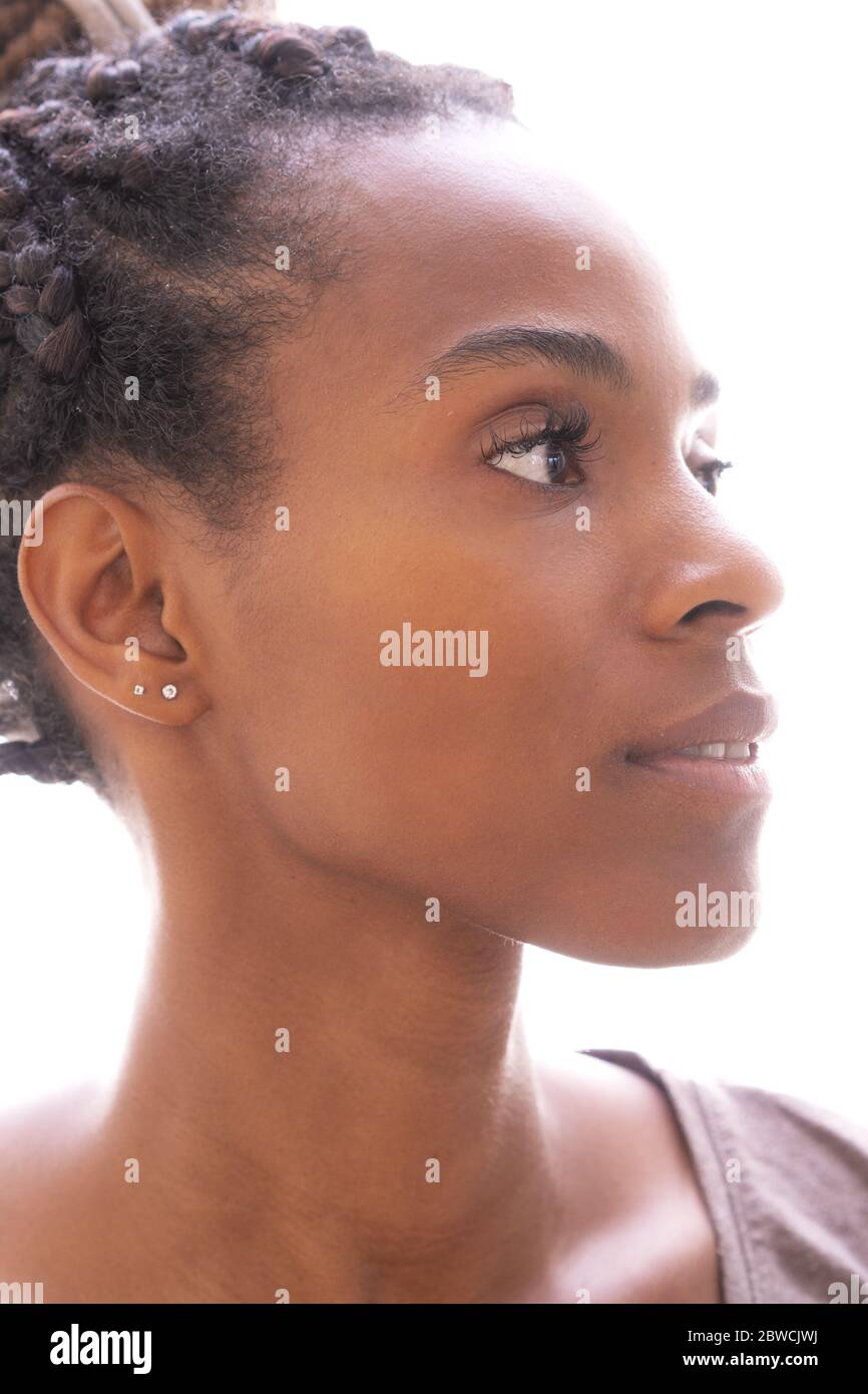 A portrait on a white background Stock Photo - Alamy