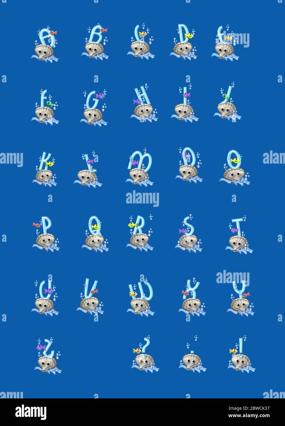Alphabet Deep Blue Set Stock Photo - Alamy