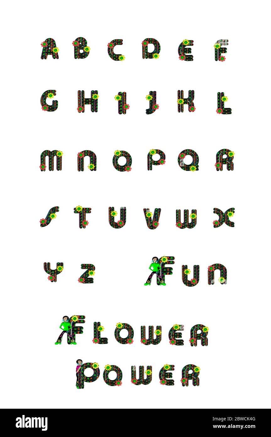 Alphabet Flower Power Set Stock Photo - Alamy
